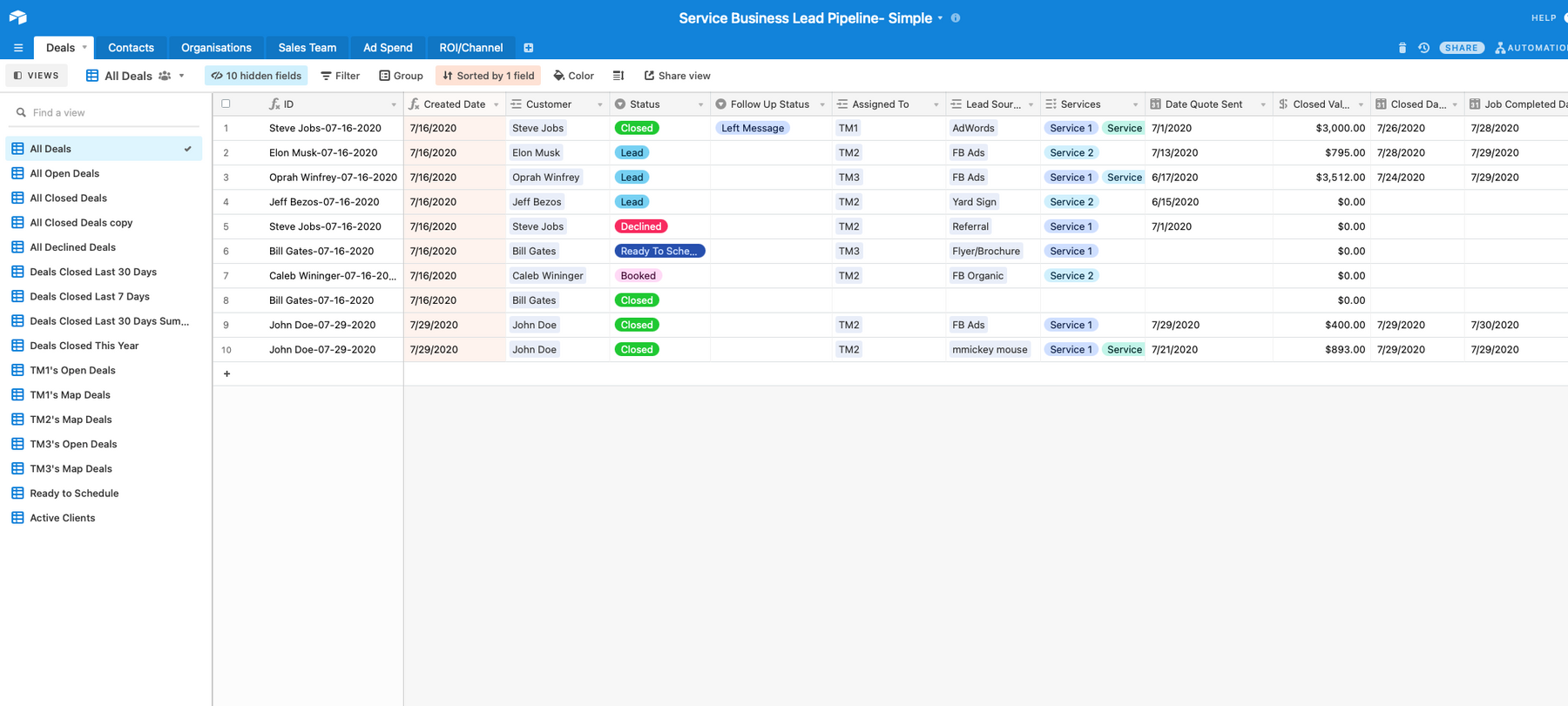 Full Service Business Lead Pipeline - Airtable Universe