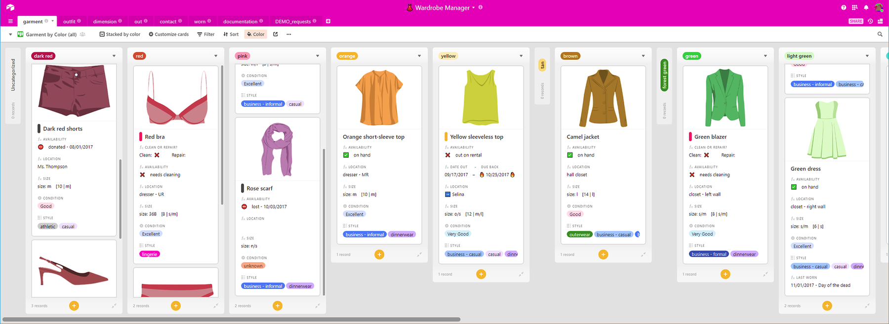Wardrobe Manager - Airtable Universe
